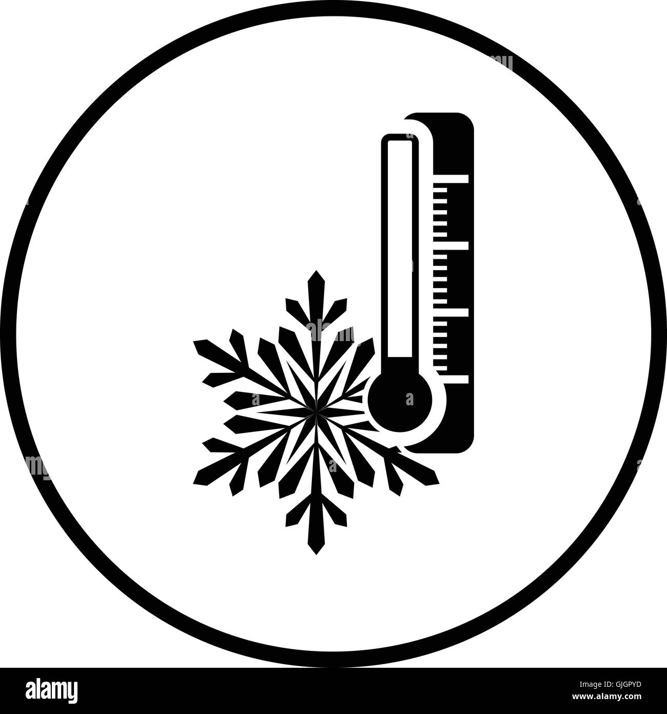 Winter cold icon. Thin circle design. Vector illustration Stock Vector ...