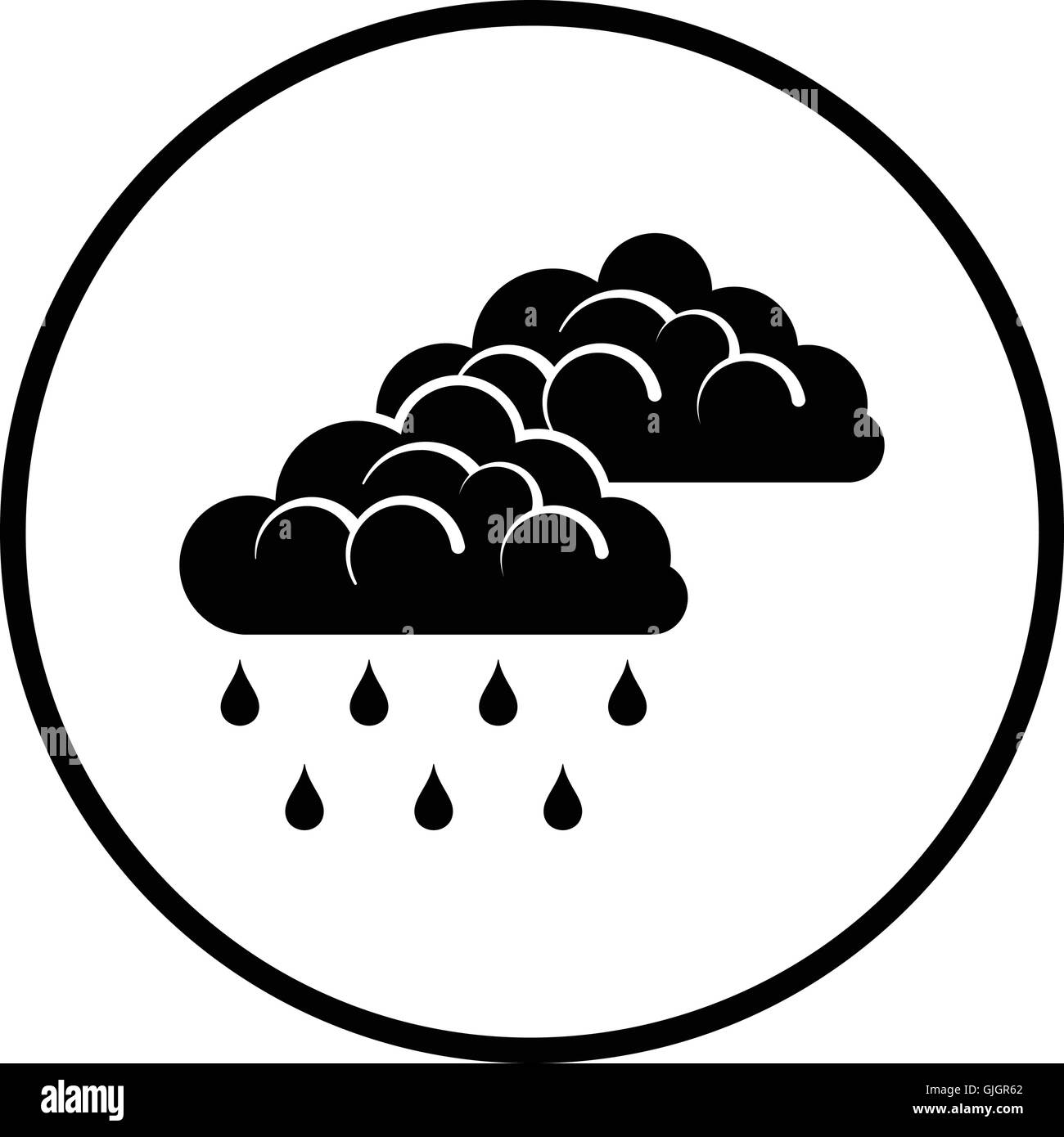 Rain icon. Thin circle design. Vector illustration Stock Vector Image ...