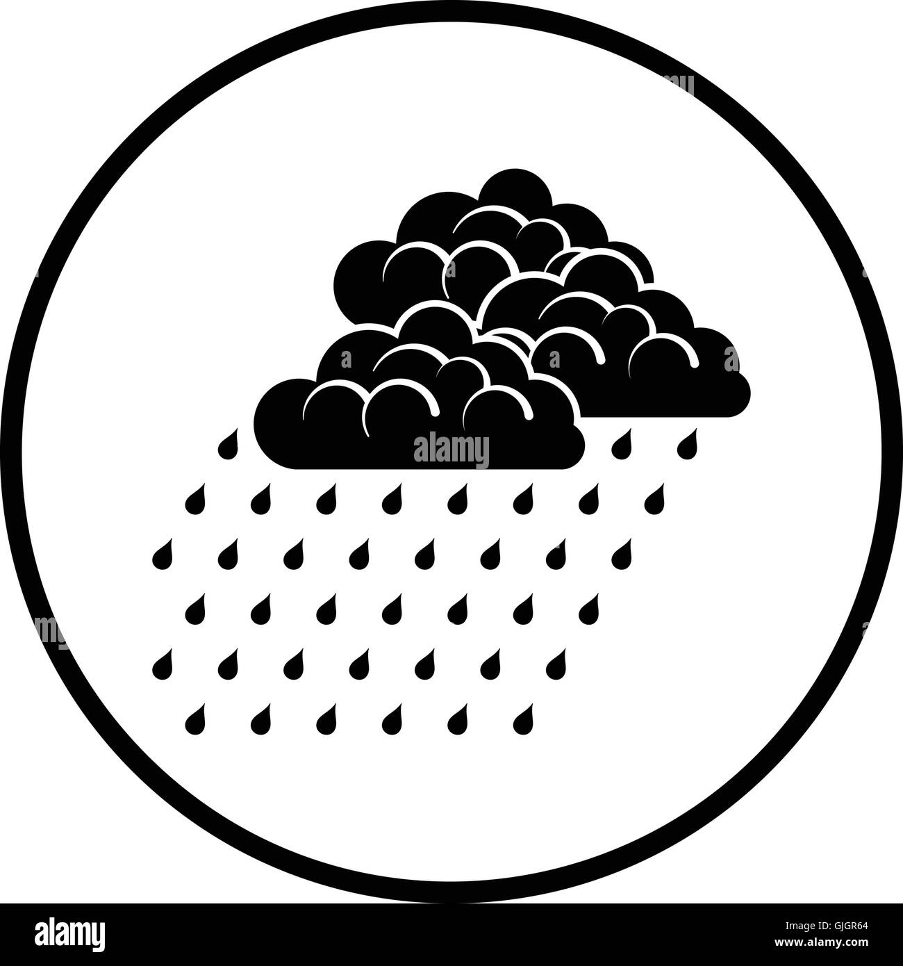 Rainfall icon. Thin circle design. Vector illustration Stock Vector ...