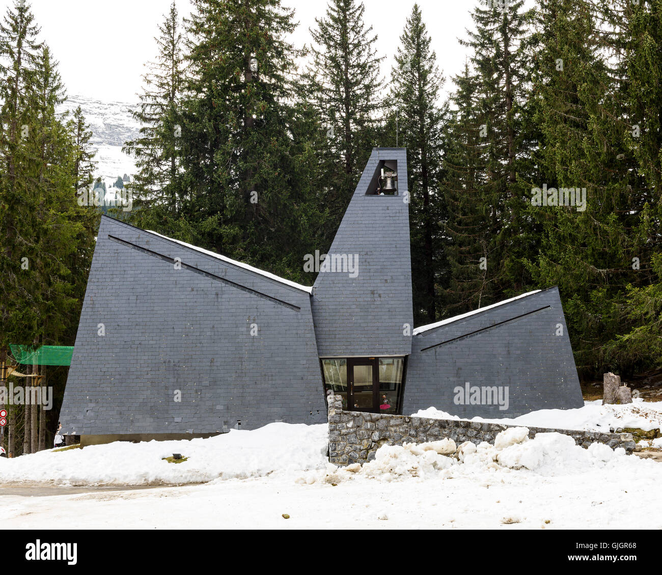 Chapel. Flaine, Flaine, France. Architect: Marcel Breuer, 1969 Stock ...