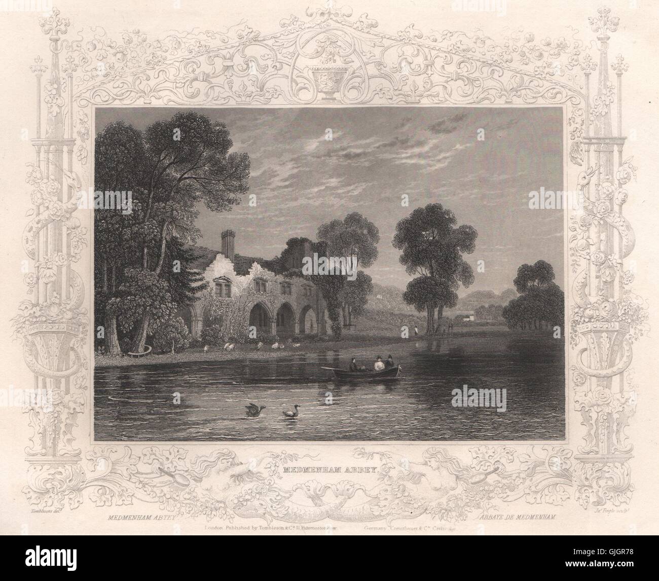 'Medmenham Abbey'. Buckinghamshire. Decorative view by William ...