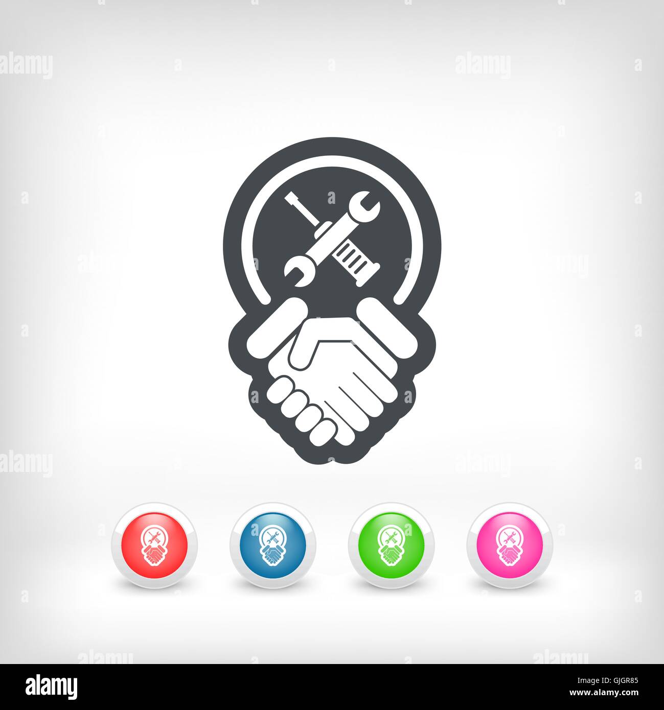 Worker handshake icon Stock Vector Image & Art - Alamy