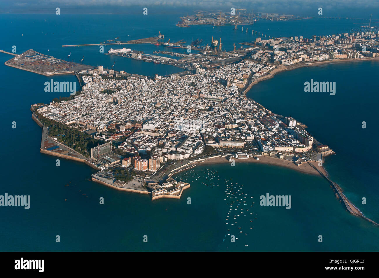Aerial view, Cadiz, Region of Andalusia, Spain, Europe Stock Photo - Alamy