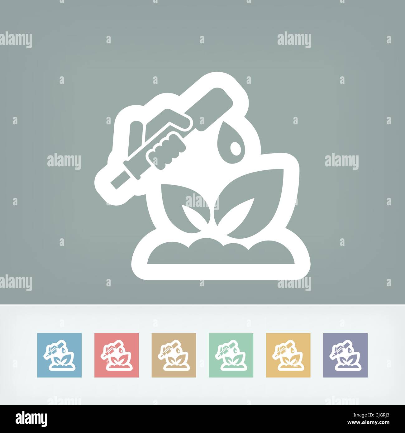 Watering vegetable plants Stock Vector Images - Alamy