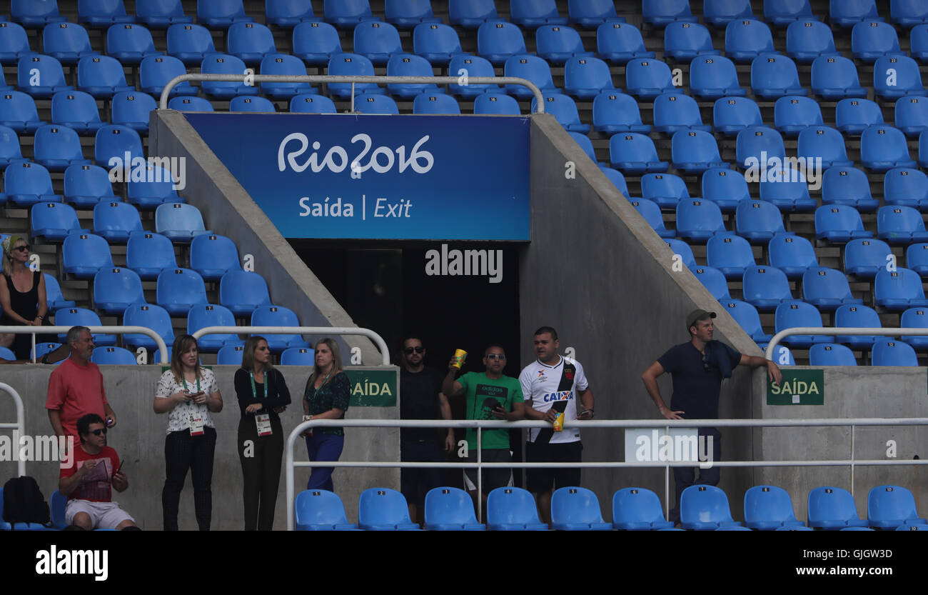 Rio de Janeiro, Brazil. 16th Aug, 2016. Empty stands are seen during ...