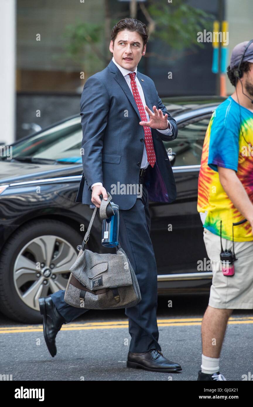 New York, NY, USA. 16th Aug, 2016. Toby Leonard Moore on location for ...