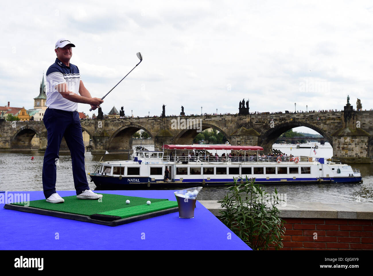 Prague, Czech Republic. 16th Aug, 2016. Golf player Jamie Donaldson ...