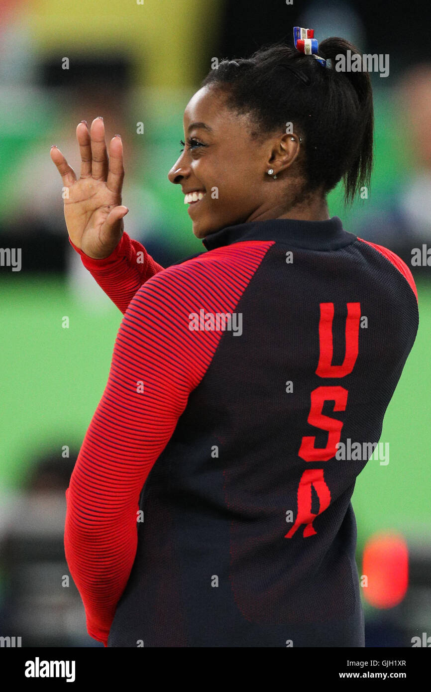 Rio De Janeiro, Brazil. 16th Aug, 2016. Gold medalist Simone Biles of ...