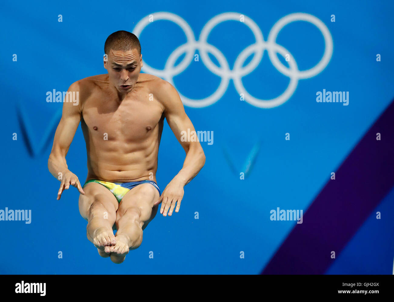 Rio de Janeiro, Brazil. 16th August, 2016. Brazil Cesar CASTRO jumps in ...