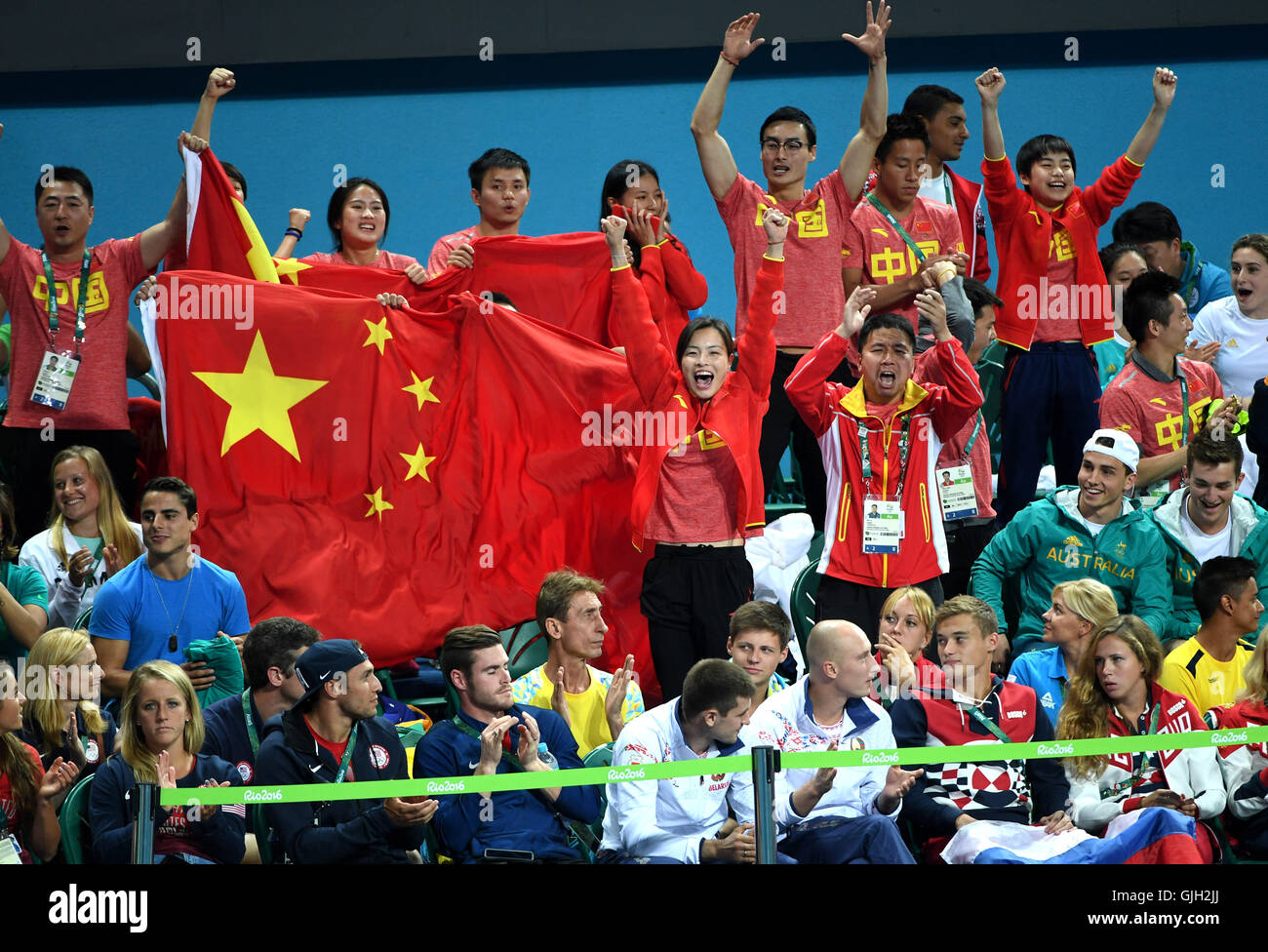 Rio De Janeiro, Brazil. 16th Aug, 2016. Athletes of China's diving team ...