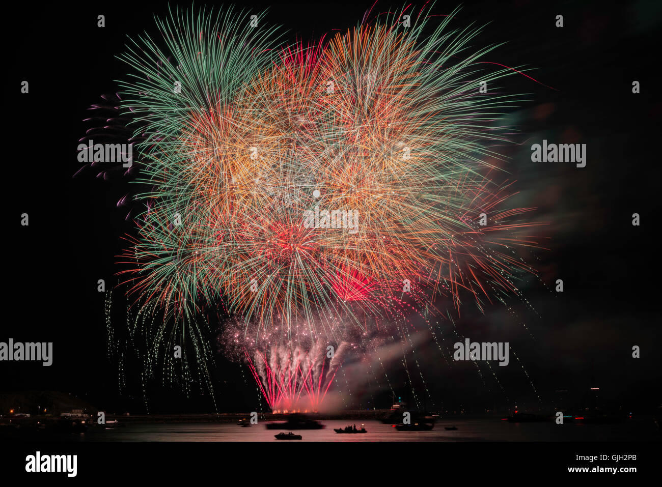 Firework display at British firework Championships in Plymouth, 2016 ...