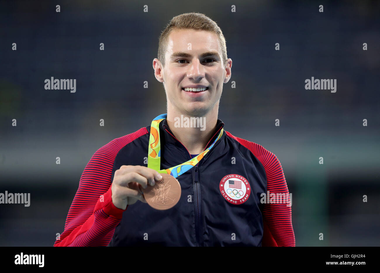 Rio de Janeiro, Brazil. 16th Aug, 2016. Bronze medalist Clayton Murphy ...