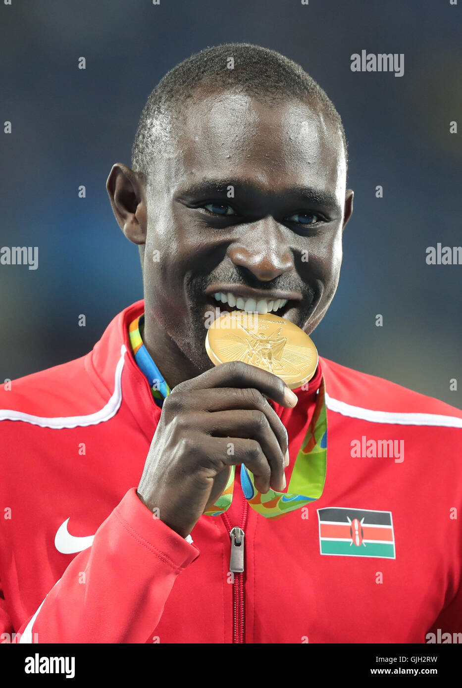 Rio de Janeiro, Brazil. 16th Aug, 2016. Gold medalist David Lekuta ...