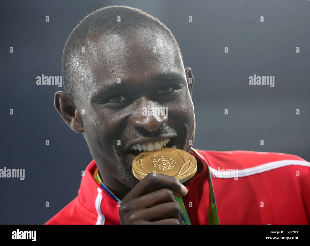 Rio de Janeiro, Brazil. 16th Aug, 2016. Gold medalist David Lekuta ...
