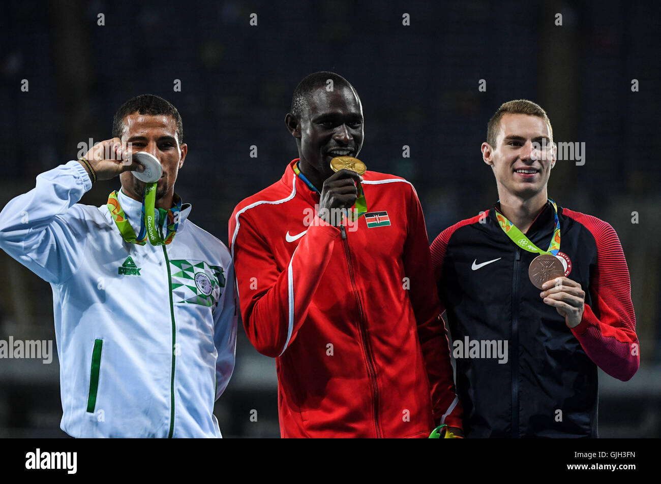 Rio De Janeiro, Brazil. 16th Aug, 2016. Gold medalist Kenya's David ...