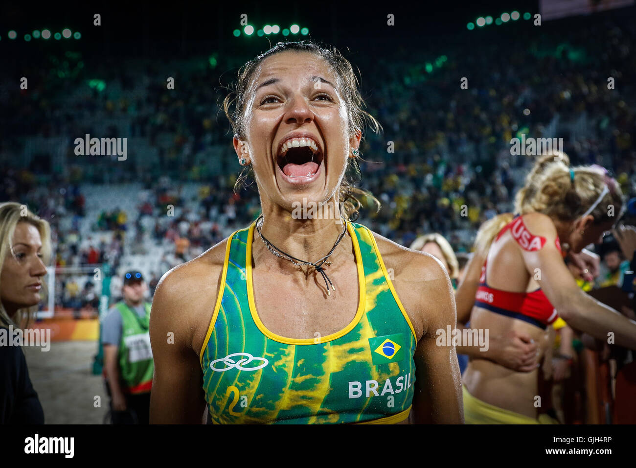 Rio de Janeiro, Brazil. 16th August, 2016. Barbara (BRA) celebrates ...