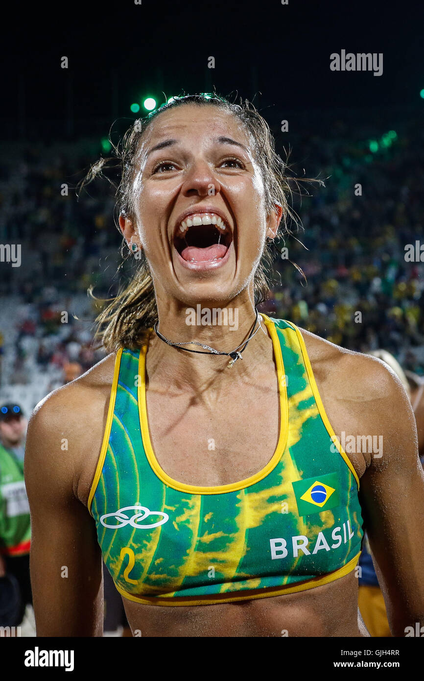 Rio de Janeiro, Brazil. 16th August, 2016. Barbara (BRA) celebrates ...