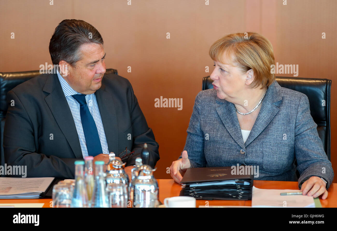 Berlin, Germany. 18th Aug, 2016. German Chancellor Angela Merkel (CDU ...