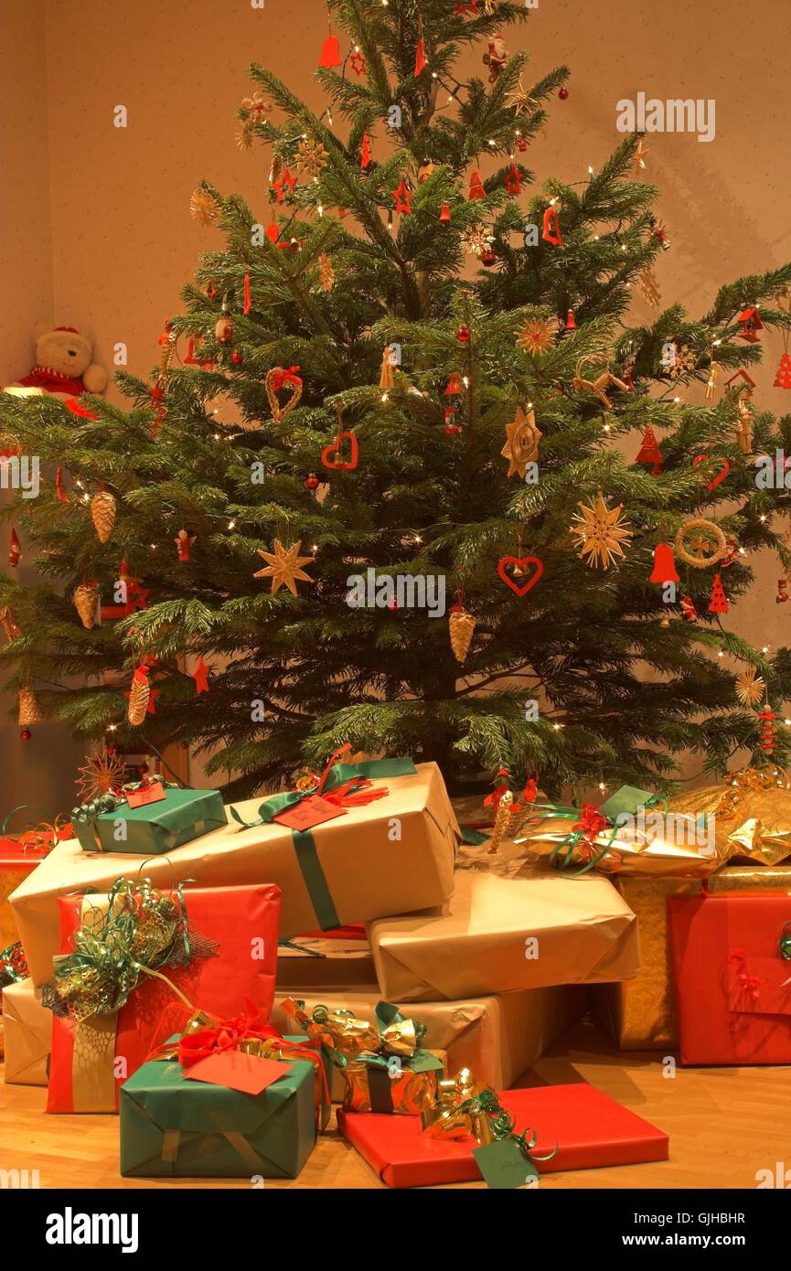 green father christmas fir tree Stock Photo - Alamy