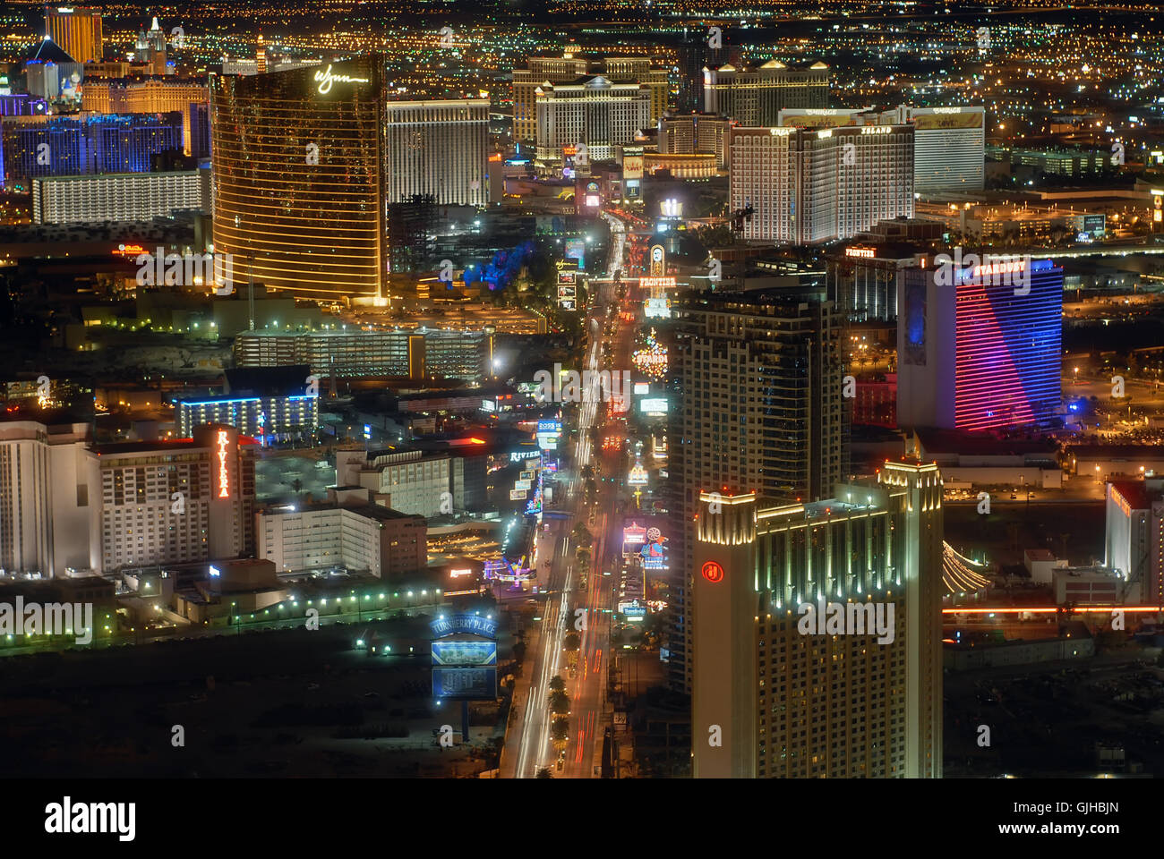 night photograph usa hotels Stock Photo - Alamy