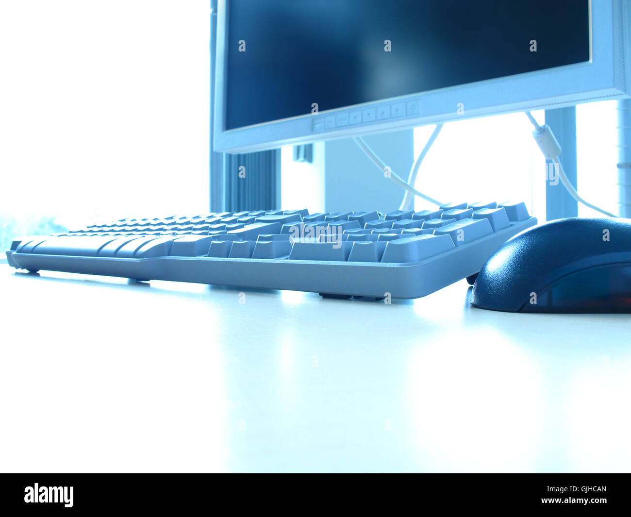 blue office desk Stock Photo - Alamy