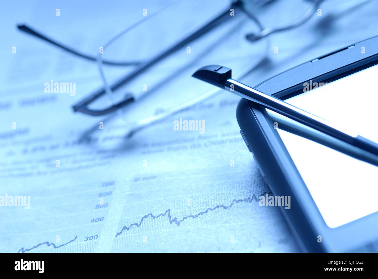 newspaper journal blue Stock Photo - Alamy