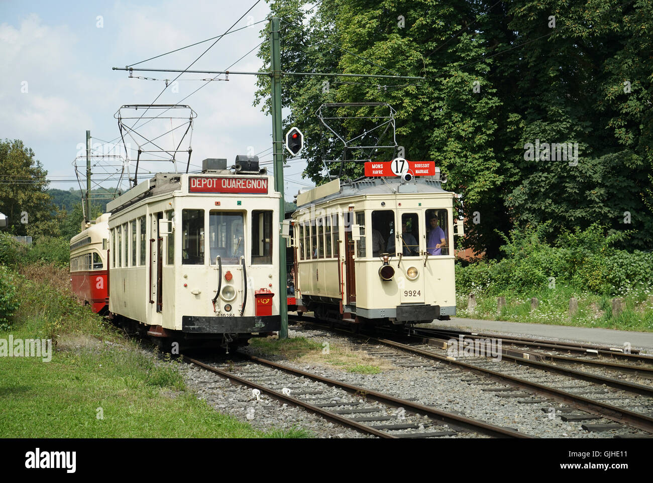 ASVi Tramway Museum 1936 Eugies Tram No. 10284 & M2 No.9924 Stock Photo ...