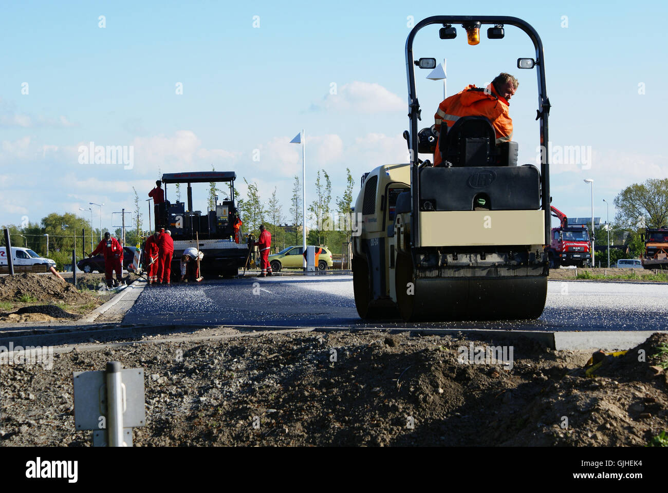 roller tar civil engineering Stock Photo - Alamy