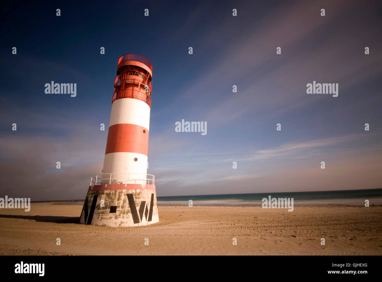 lighthouse on the beach Stock Photo - Alamy