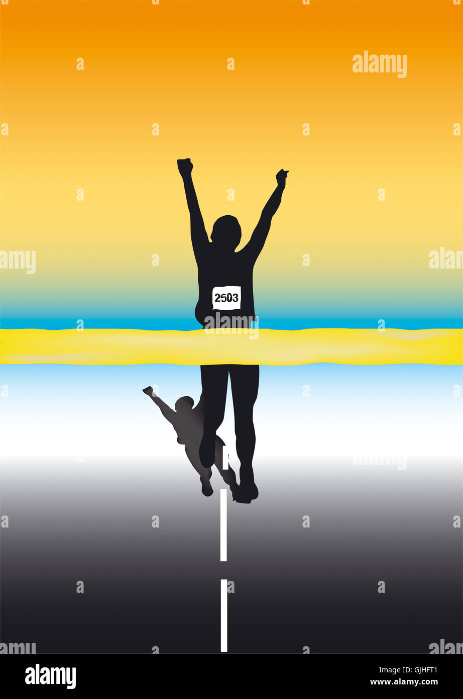 woman sunset winner Stock Photo - Alamy