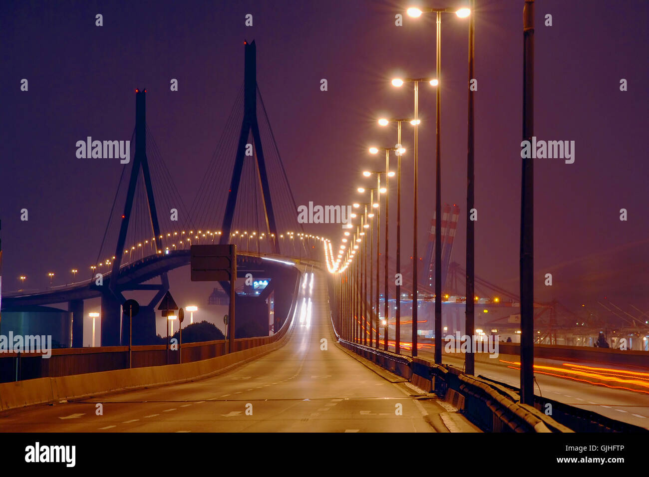 Bridge at night Stock Photo - Alamy