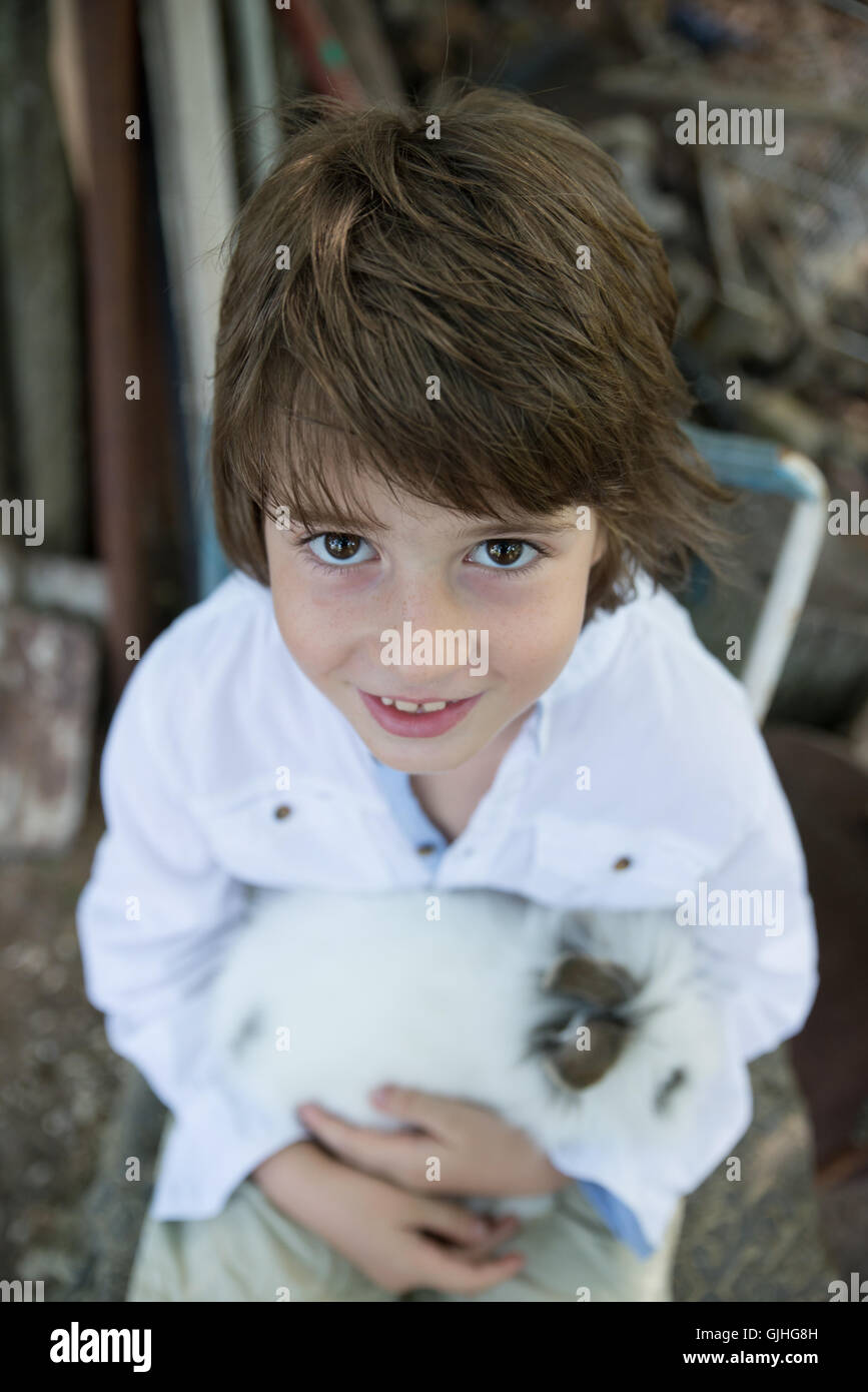 Pet rabbit and boy hi-res stock photography and images - Alamy