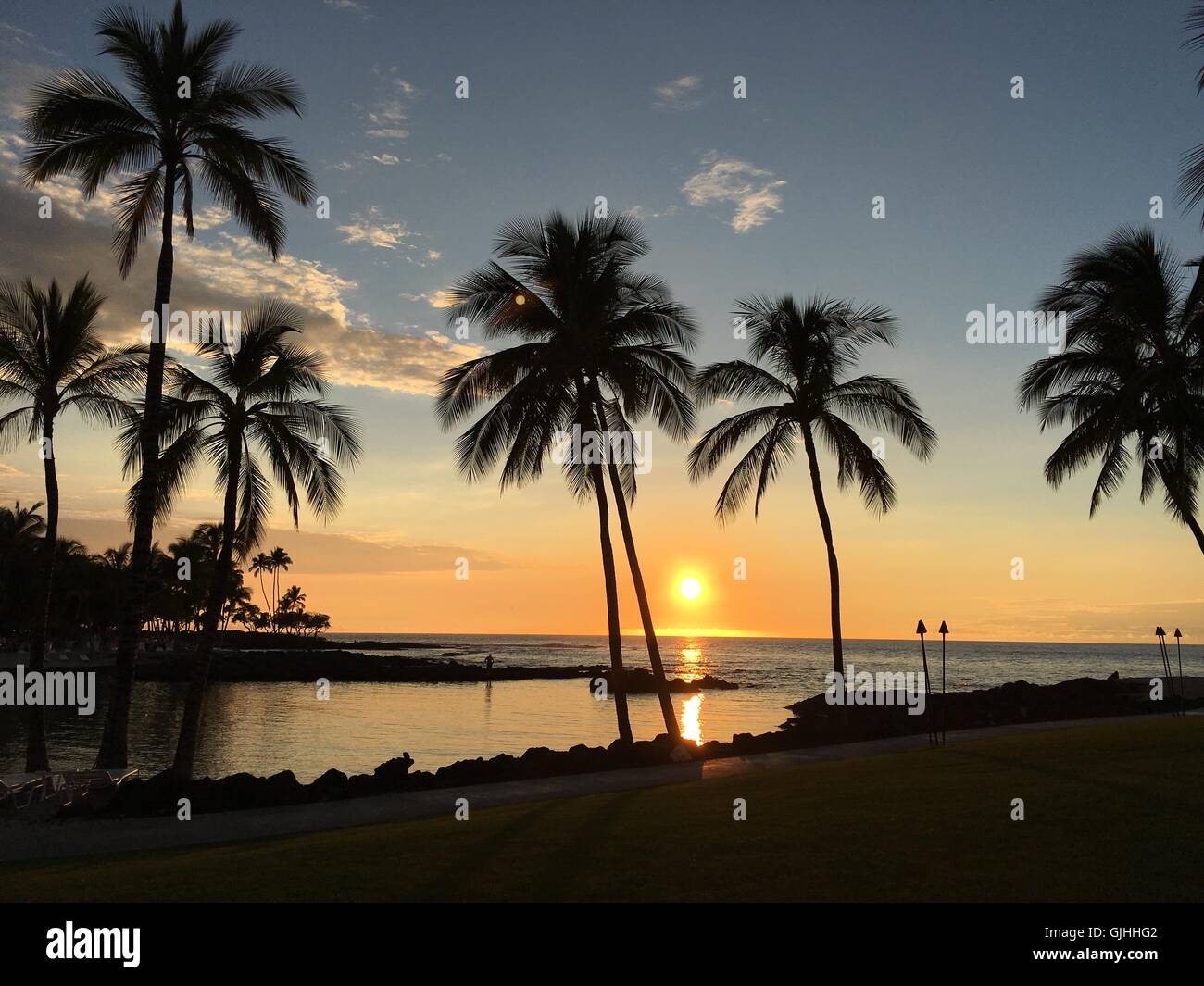 Sunset on the Beach, Kailua-kona, Hawaii, United States Stock Photo - Alamy
