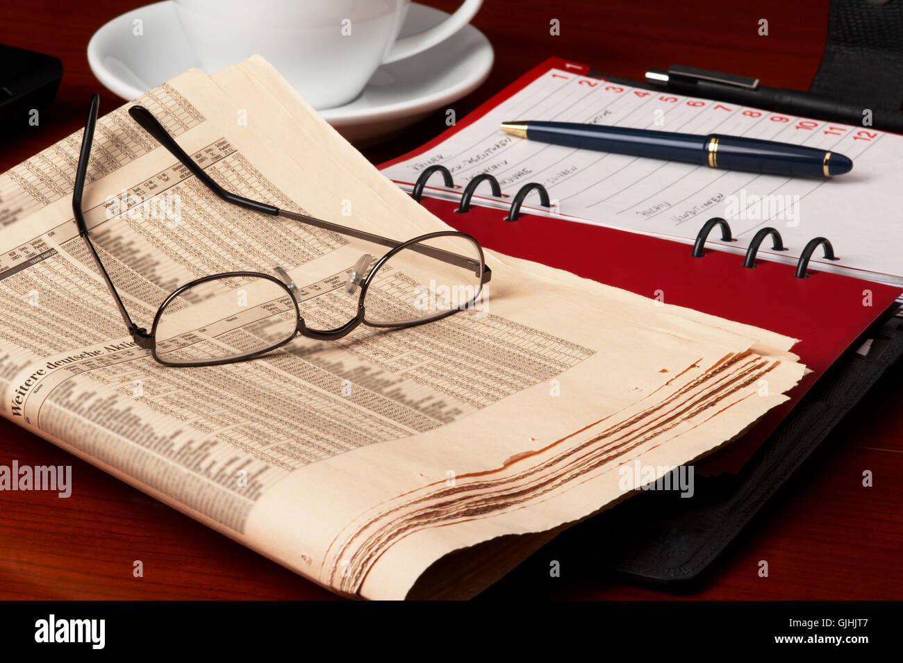 Newspaper journal office laptop hi-res stock photography and images - Alamy