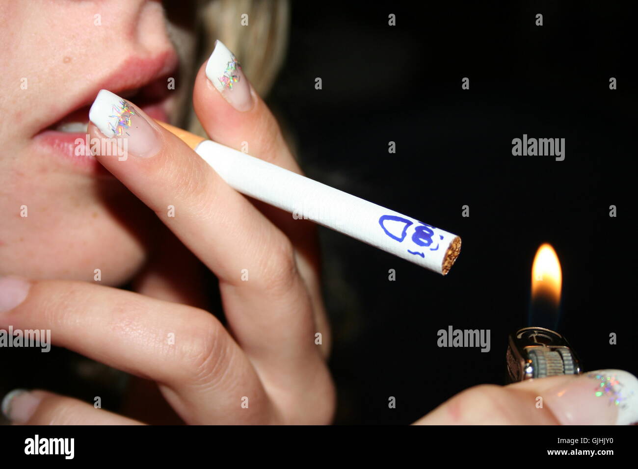 fear of cigarette Stock Photo - Alamy