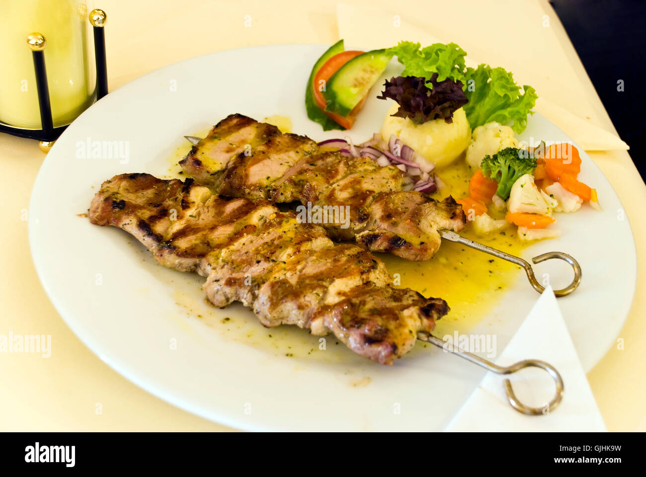 greek grill plate Stock Photo - Alamy