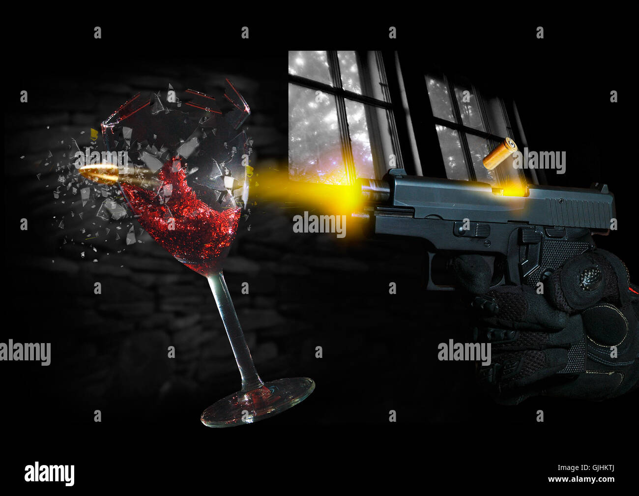 shot through a wine glass Stock Photo - Alamy
