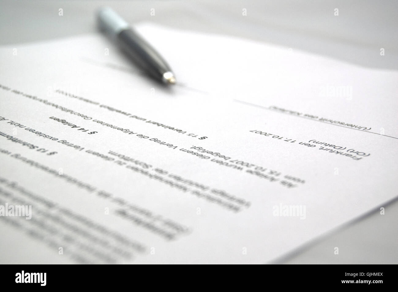 office contract macro Stock Photo - Alamy
