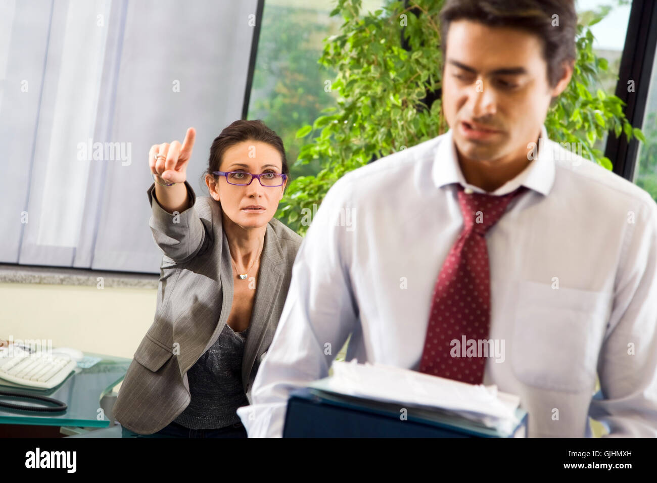 office fight fighting Stock Photo - Alamy