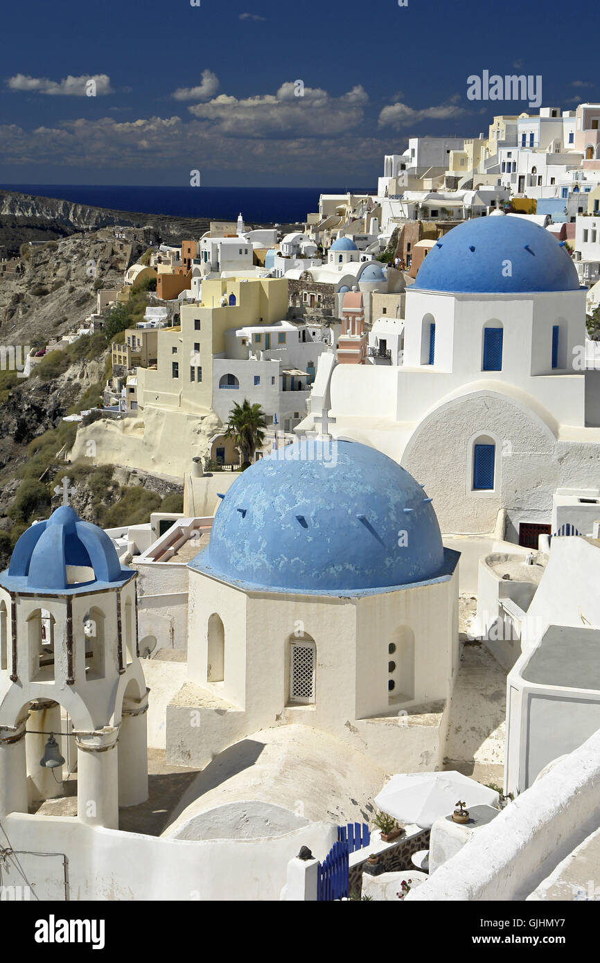 churches in oia Stock Photo - Alamy