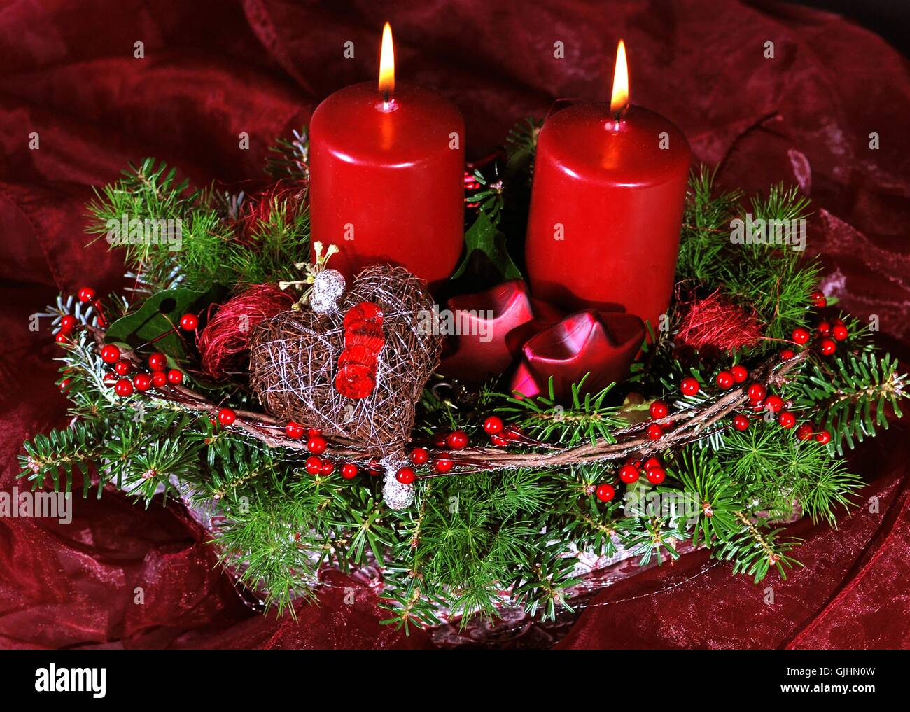 green advent branches Stock Photo - Alamy