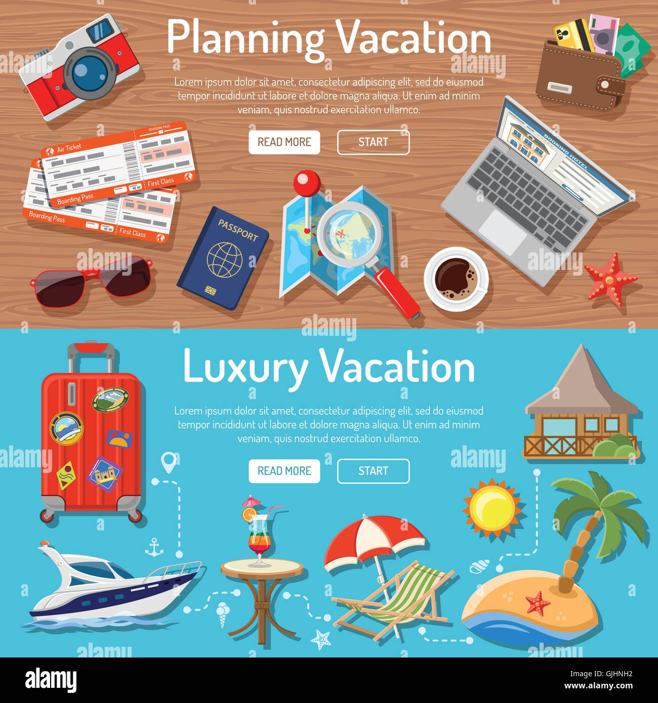 Holiday planning top Stock Vector Images - Alamy