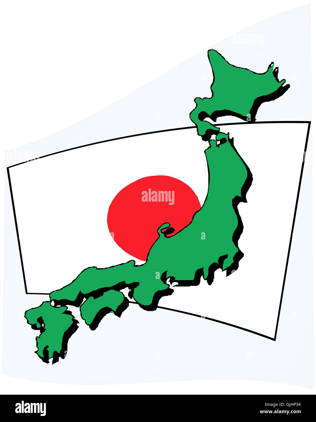 Japan flag map Cut Out Stock Images & Pictures - Alamy