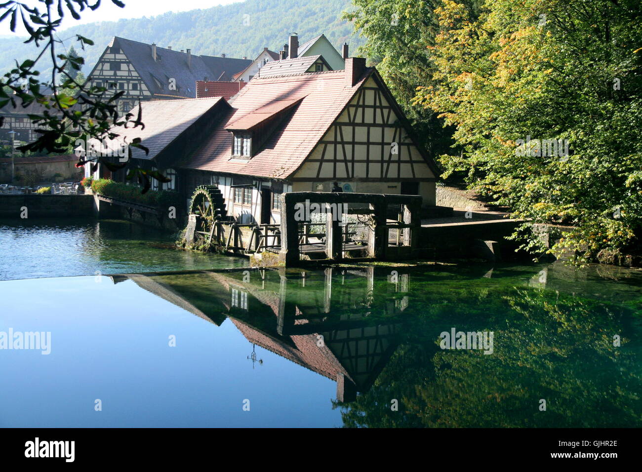 mill water wheel weir Stock Photo - Alamy