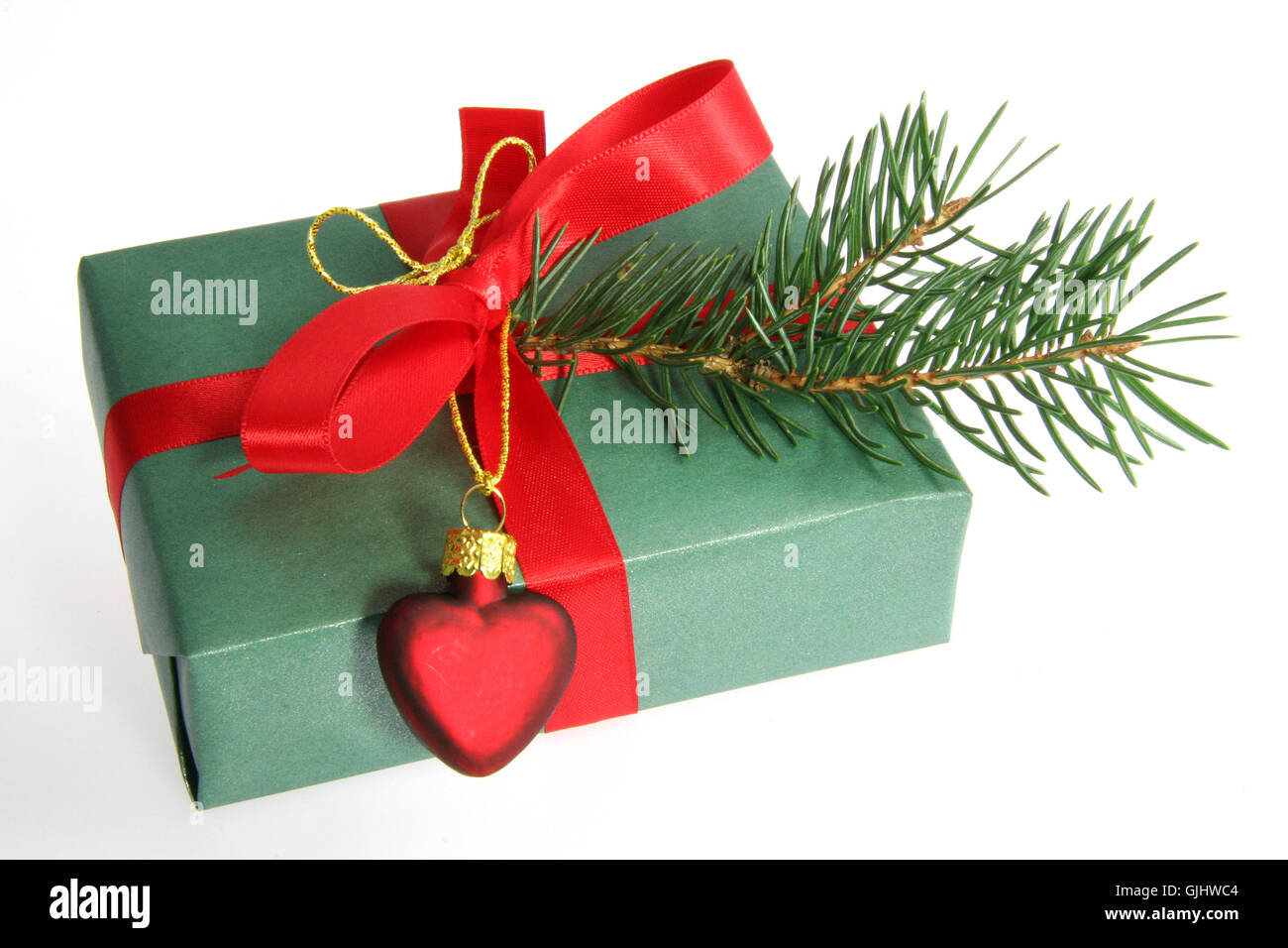 parcel christmas box heart Stock Photo - Alamy