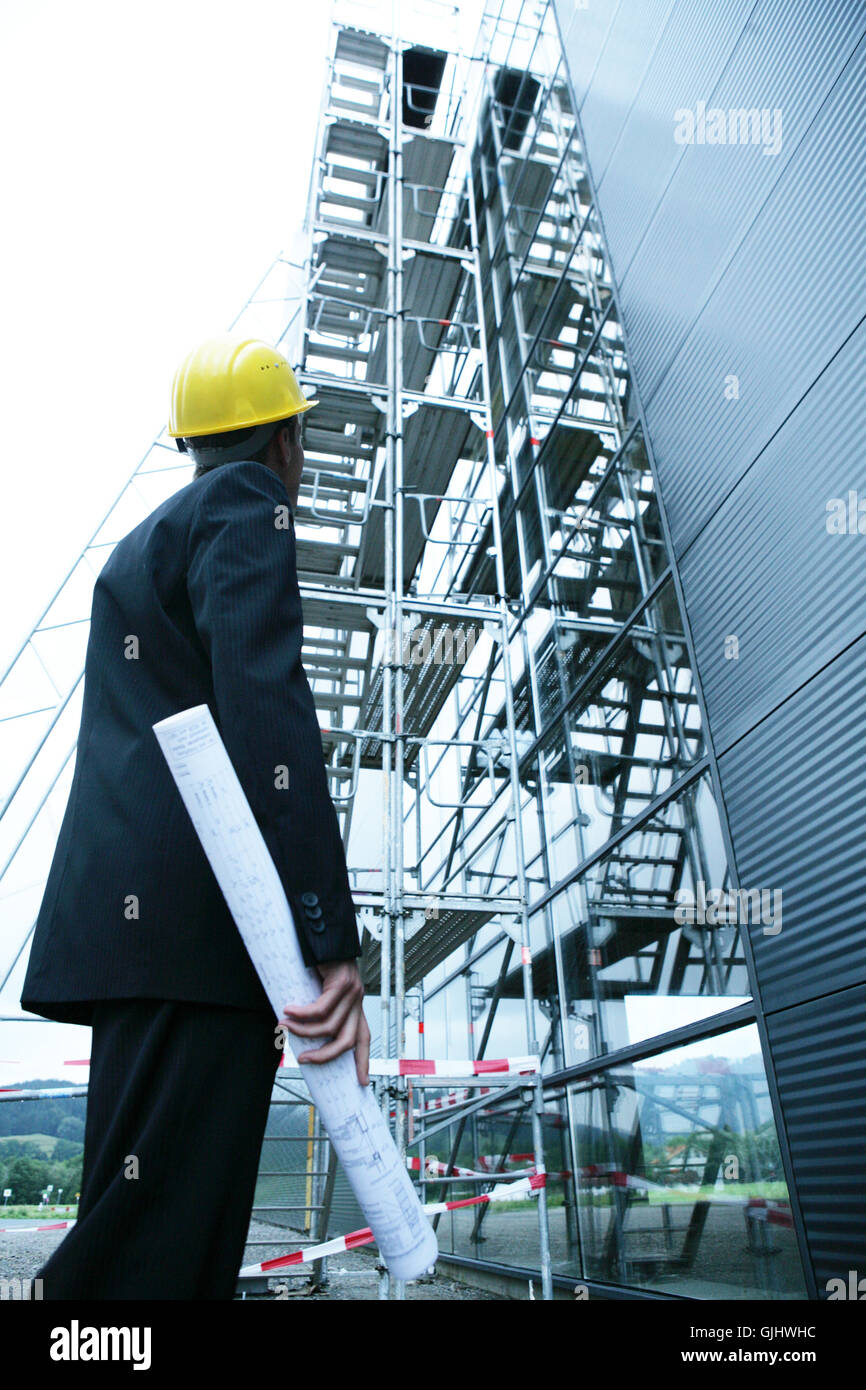 architect building owner construction plan Stock Photo - Alamy