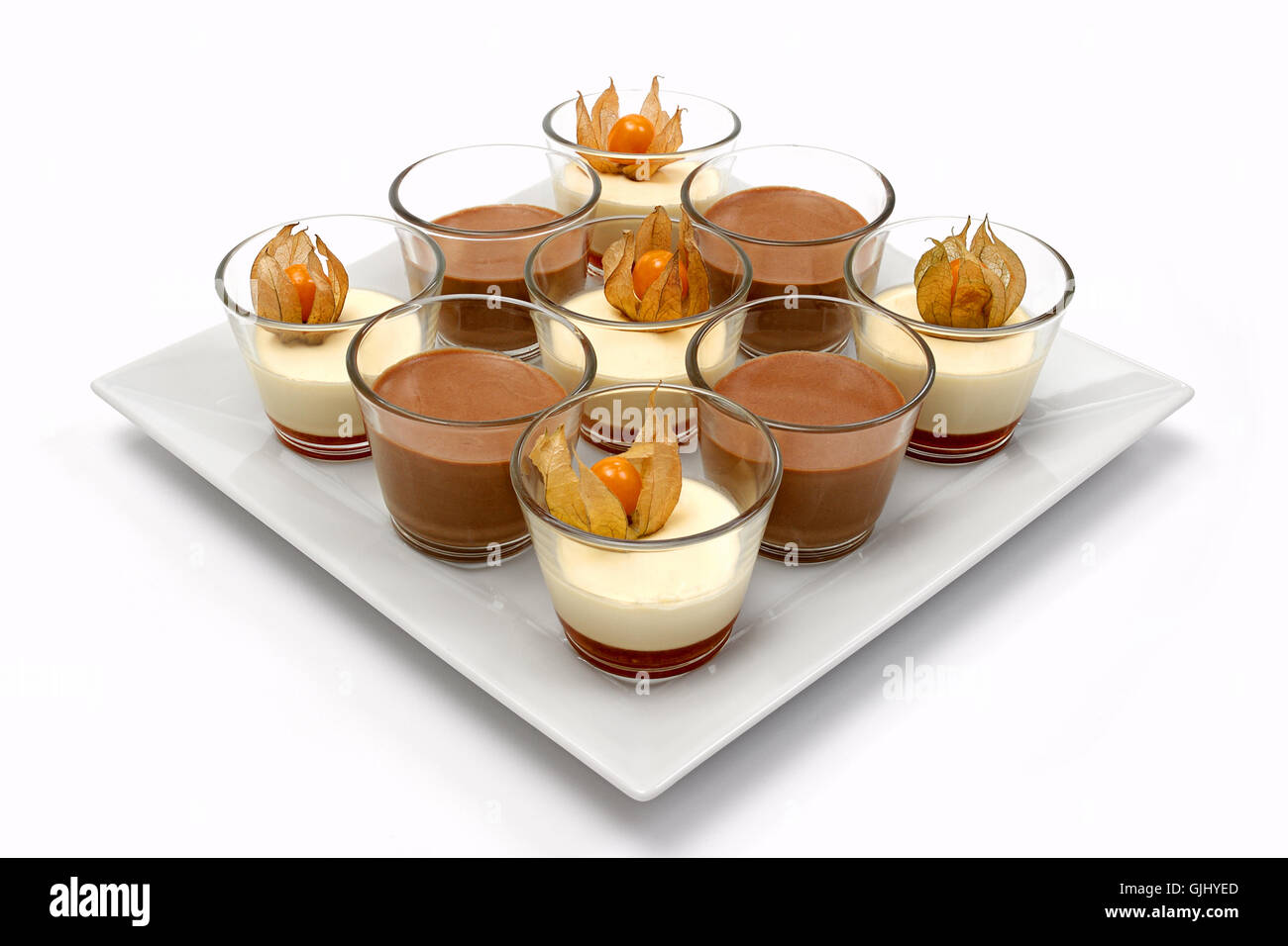 finger food dessert mousse 2 Stock Photo - Alamy