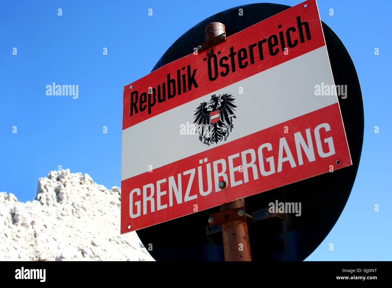 austrians signposts border Stock Photo - Alamy