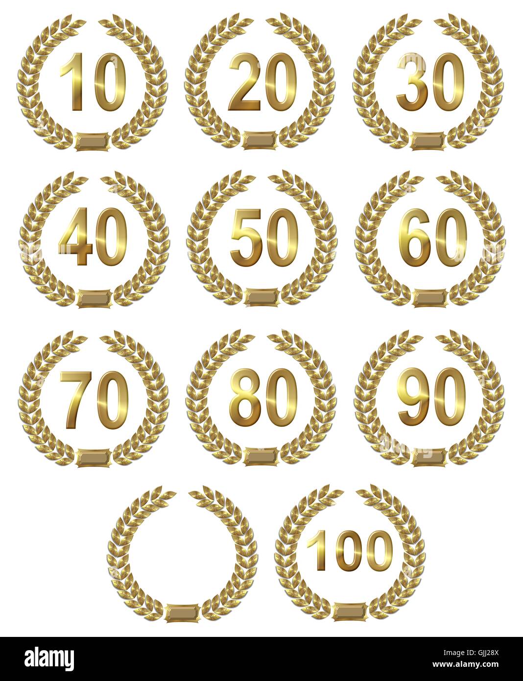 laurel wreaths gold Stock Photo - Alamy
