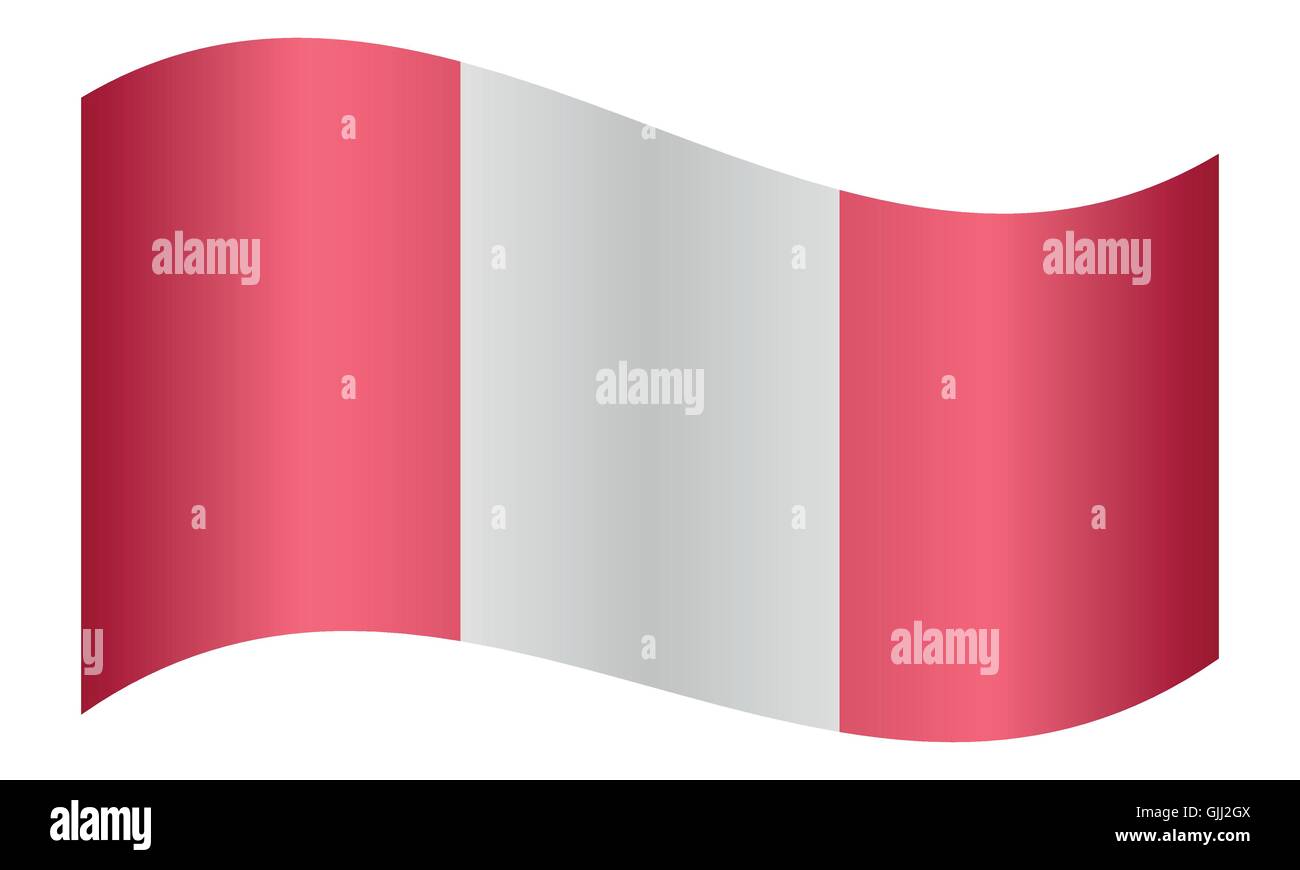 Flag of Peru waving on white background. Peruvian national flag Stock ...